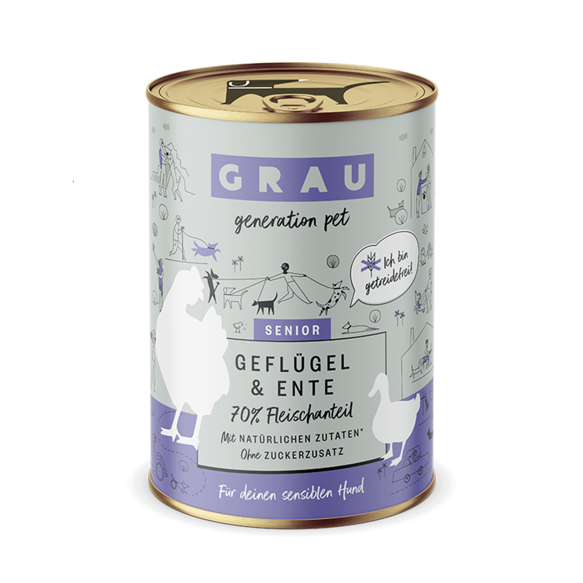 Grau Conserva pentru caini Senior - rata si curcan 200 g